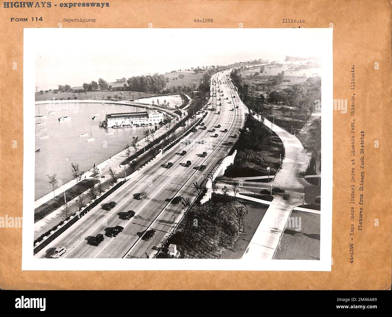 Lake Shore (Outer) Drive at Lincoln Park, Chicago, Illinois. Original ...