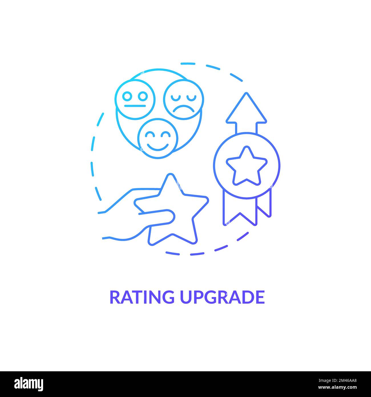 Rating upgrade blue gradient concept icon Stock Vector Image & Art - Alamy