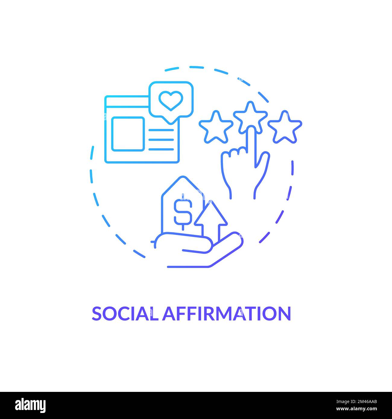 Social affirmation blue gradient concept icon Stock Vector Image & Art ...
