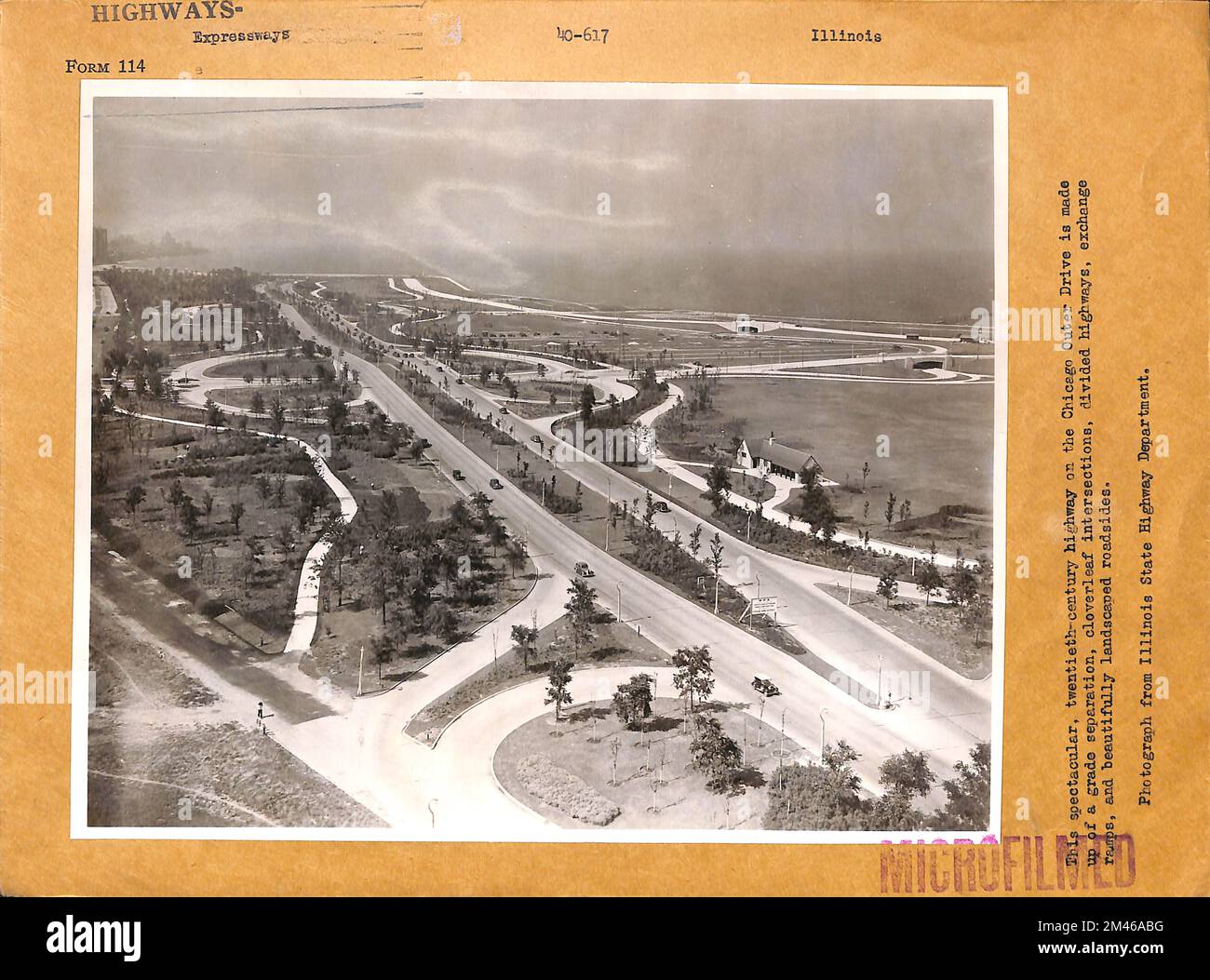 Twentieth century highway on the Chicago Outer Drive. Original caption ...