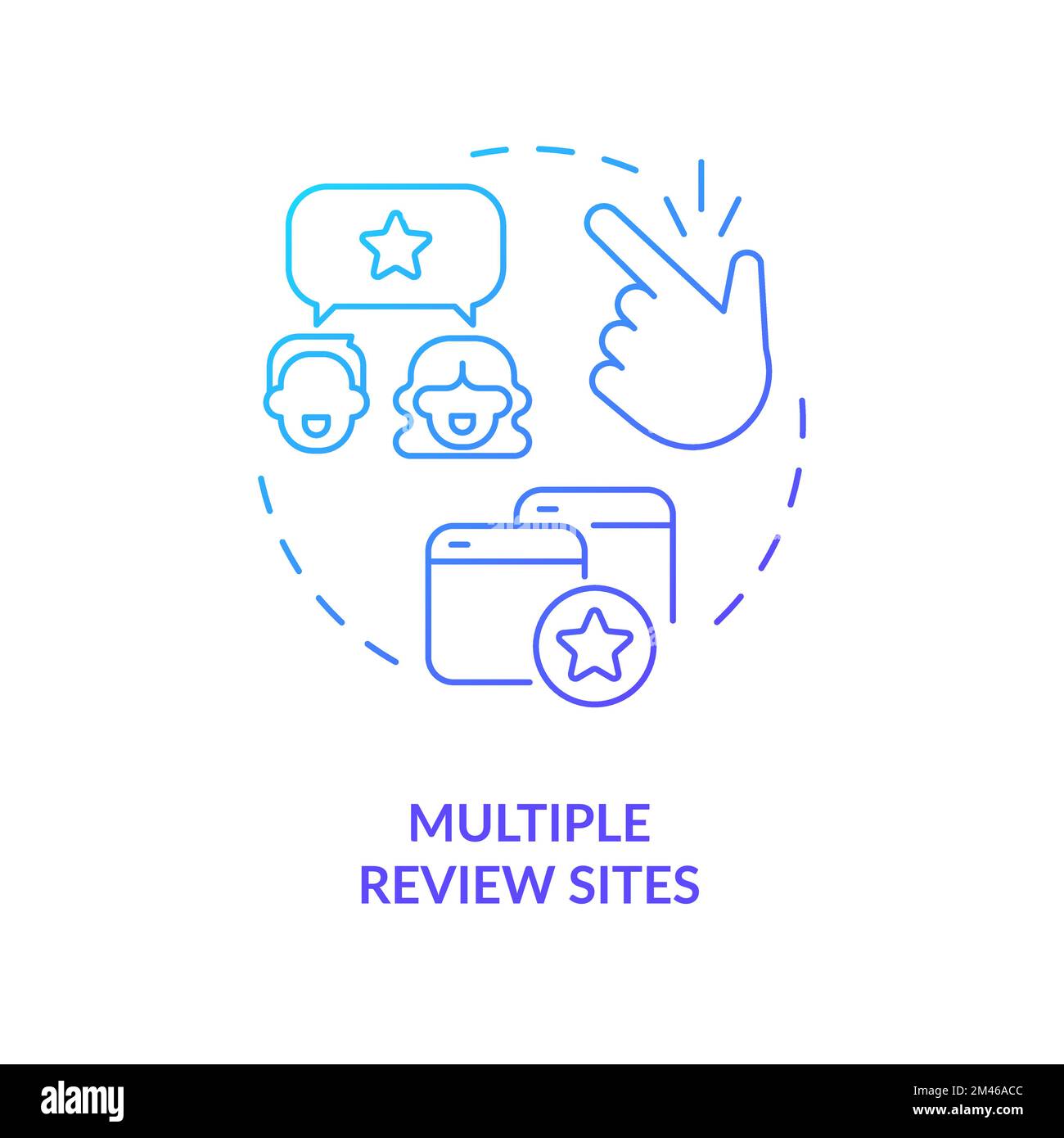 Multiple review sites blue gradient concept icon Stock Vector Image ...