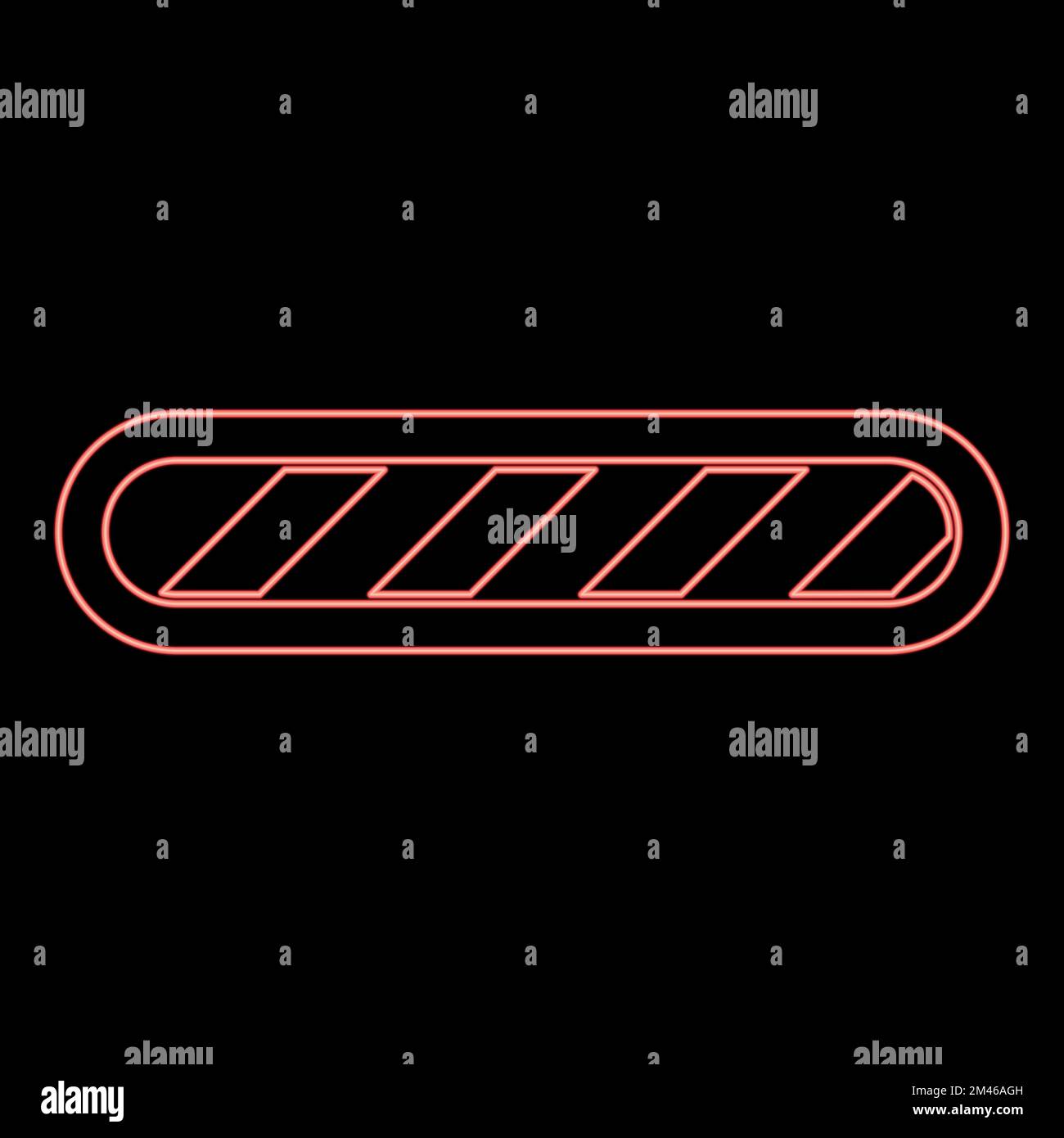Neon loading bar of progress status red color vector illustration image ...