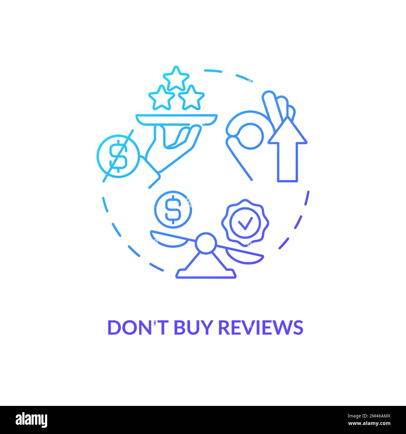 Dont buy reviews blue gradient concept icon Stock Vector Image & Art - Alamy