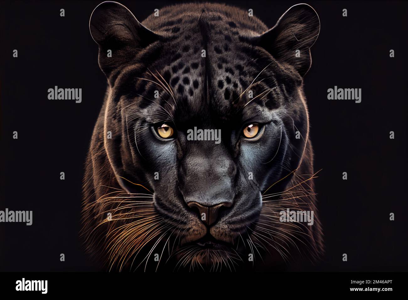Black panther animal front view hi-res stock photography and images - Alamy