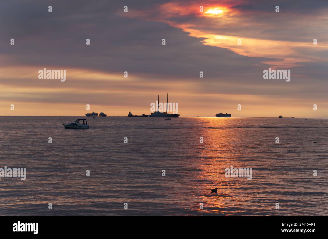 View of ships in the trieste sea hi-res stock photography and images ...