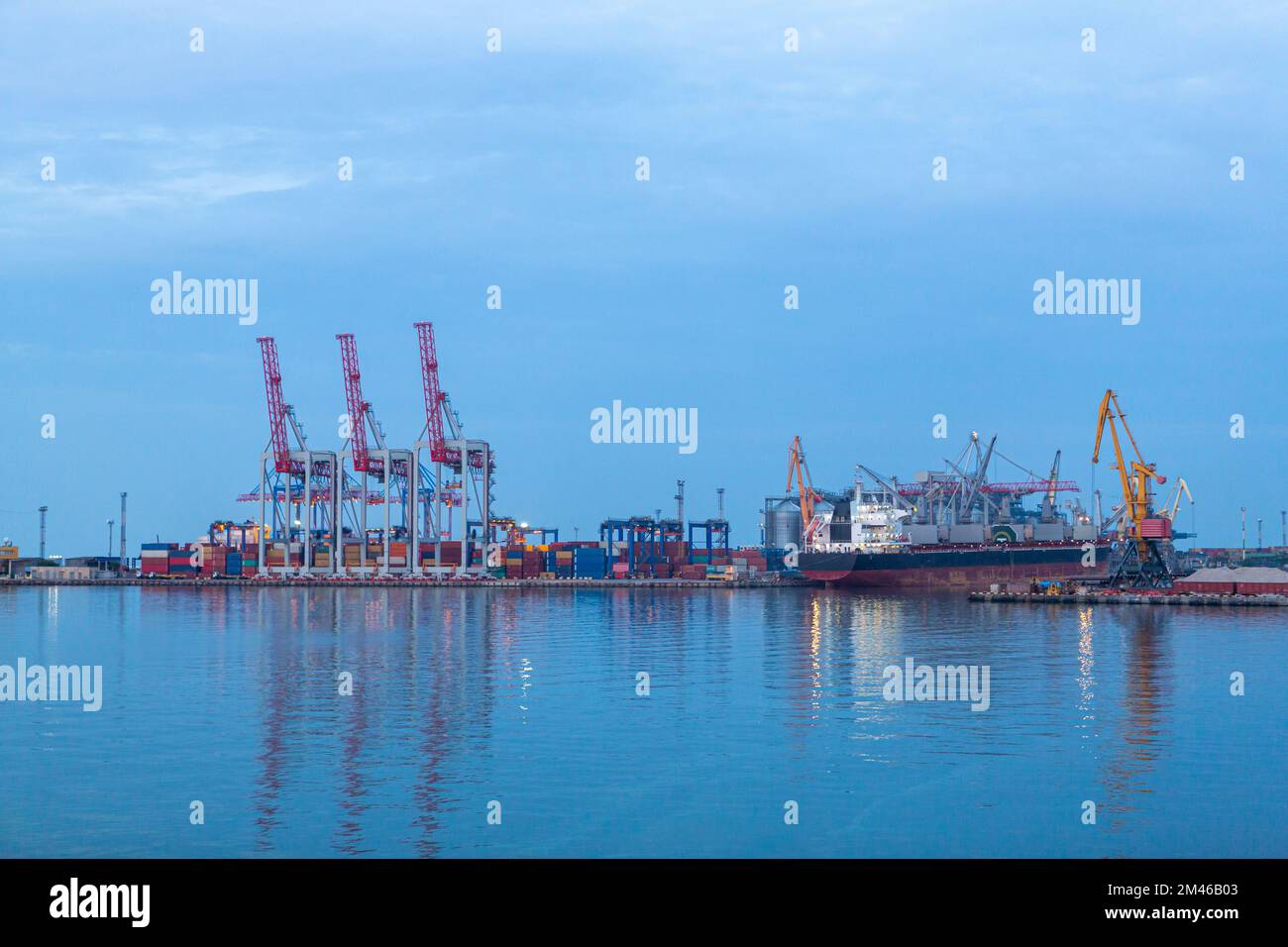 industrial port with containers Stock Photo - Alamy