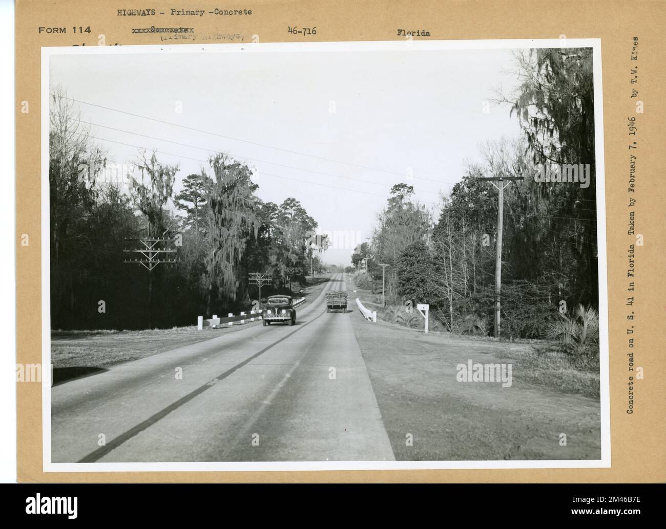 Road in Florida. Original caption: Concrete road on U.S. 41 in Florida ...