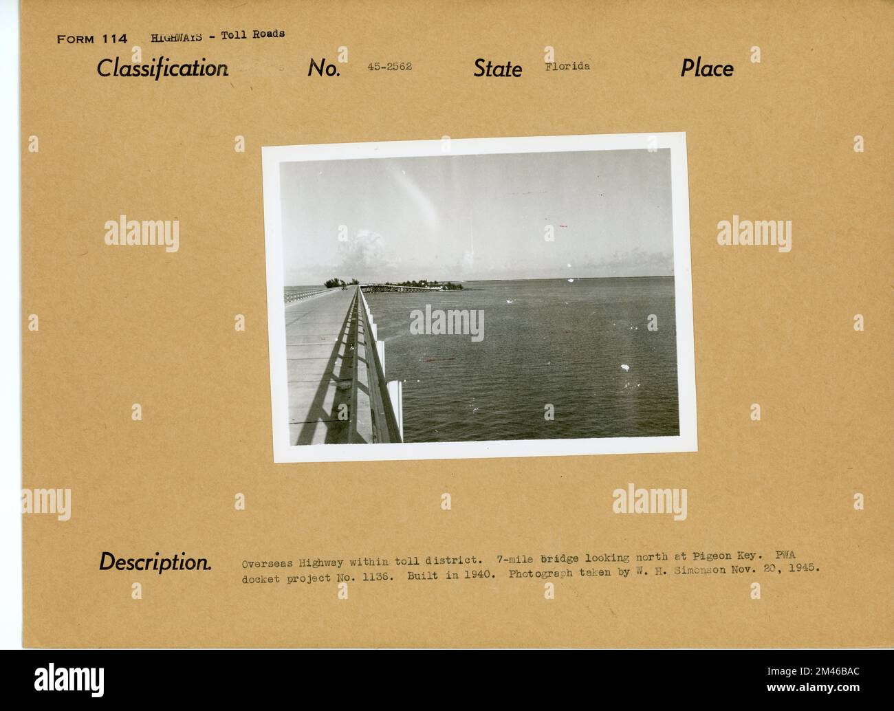 Bridge in Florida. Original caption: Overseas Highway within toll ...