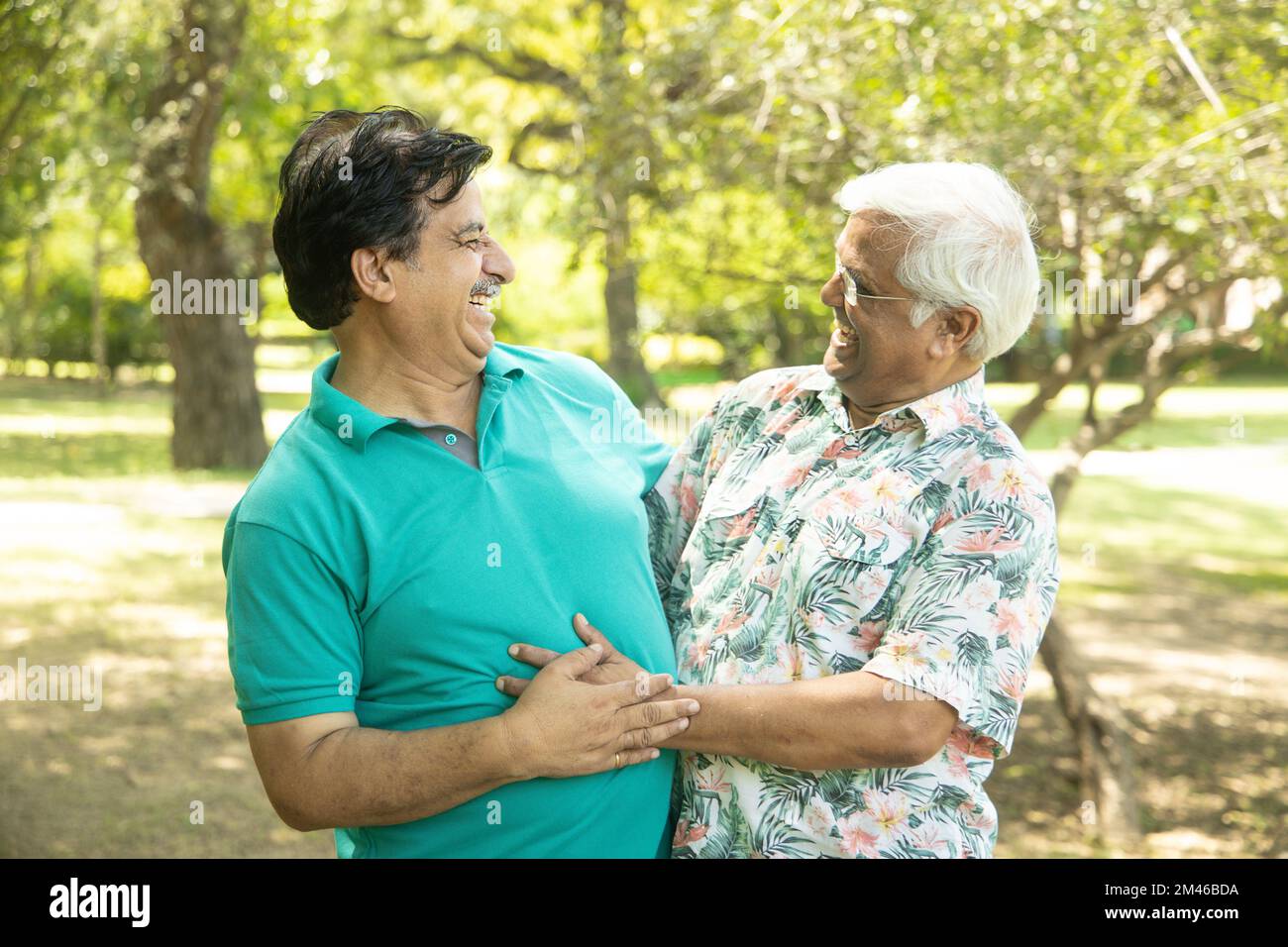 Happy senior indian men hugging each other, Mature aged old friends ...