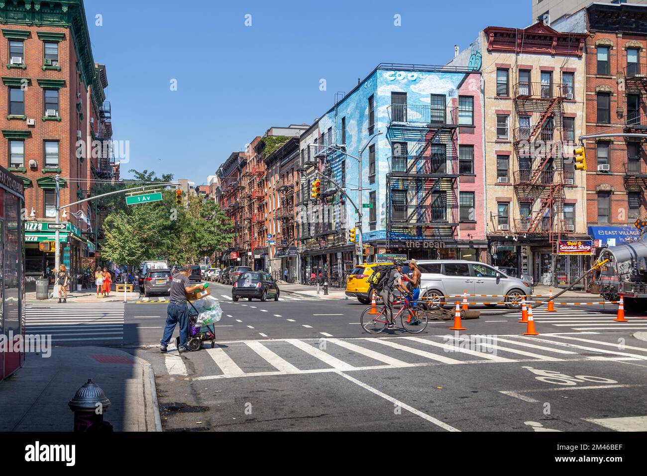 Colourful buildings in the gentrified East Village area of Manhattan ...