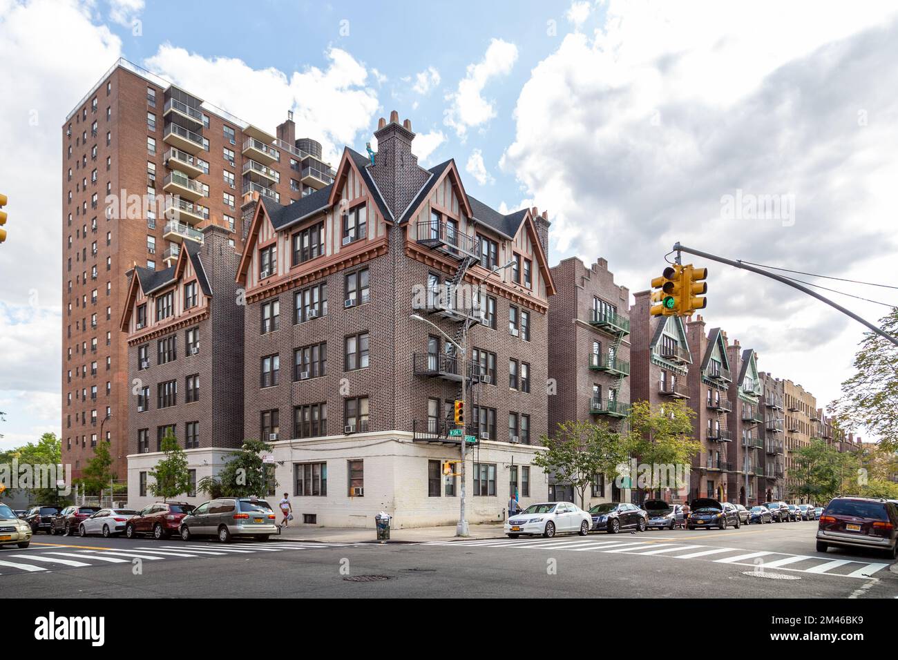 Mid-rise and high-rise brick apartment buildings in Inwood, New York ...