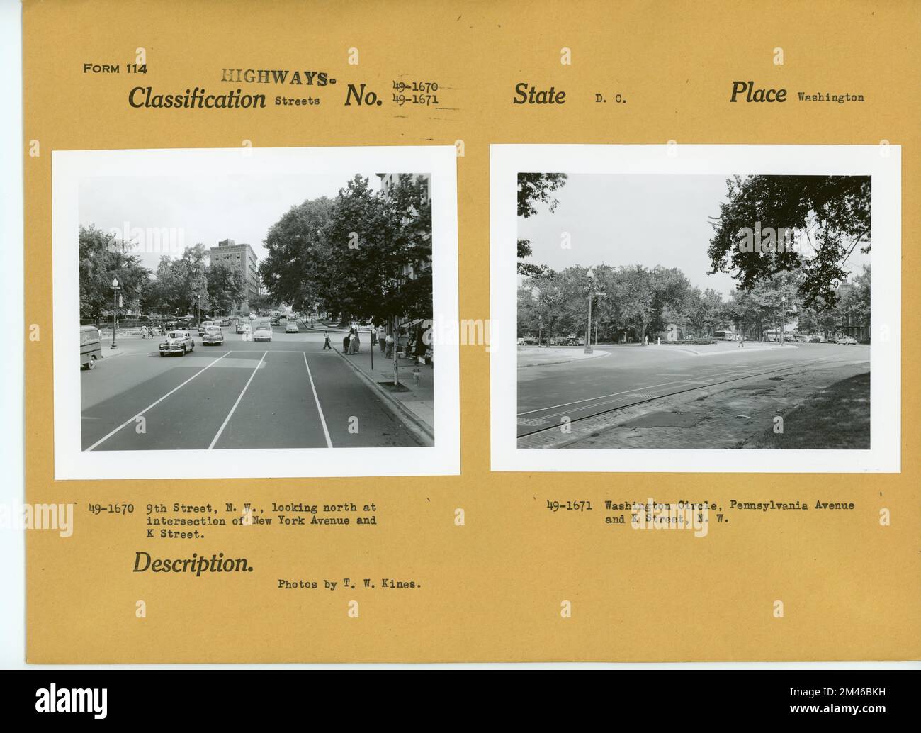 9th Street NW, Washington Circle. Original caption: 49-1670: 9th Street ...