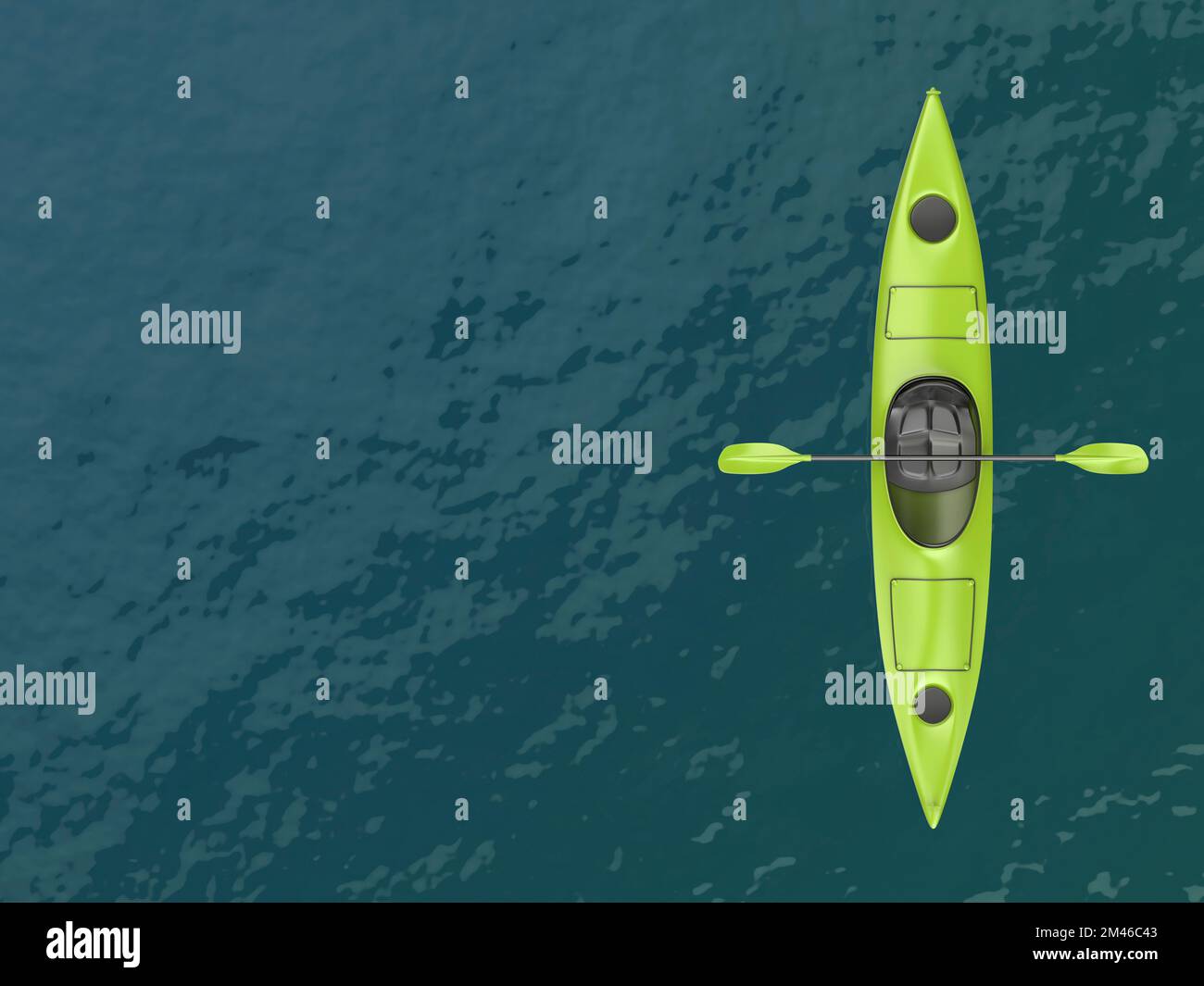 Empty green kayak on water, top view Stock Photo - Alamy