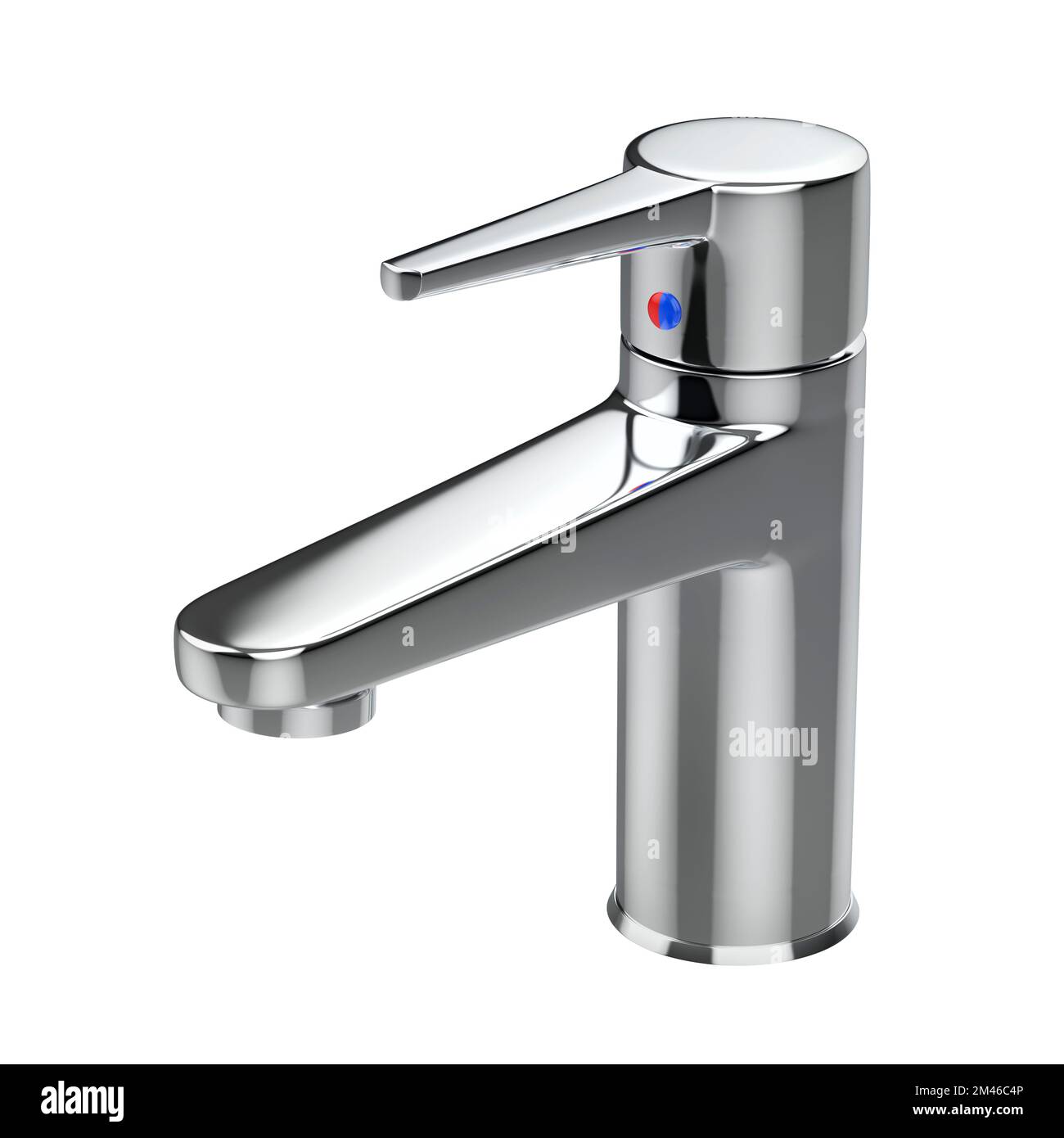 Silver bathroom faucet isolated on white background Stock Photo - Alamy