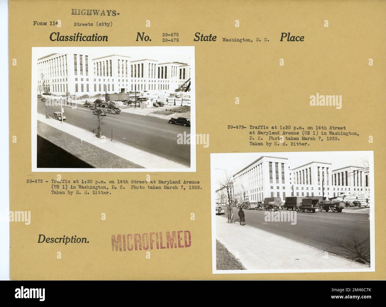 Traffic at 1:30 pm on 14th Street. Original caption: Traffic at 1:30 pm ...