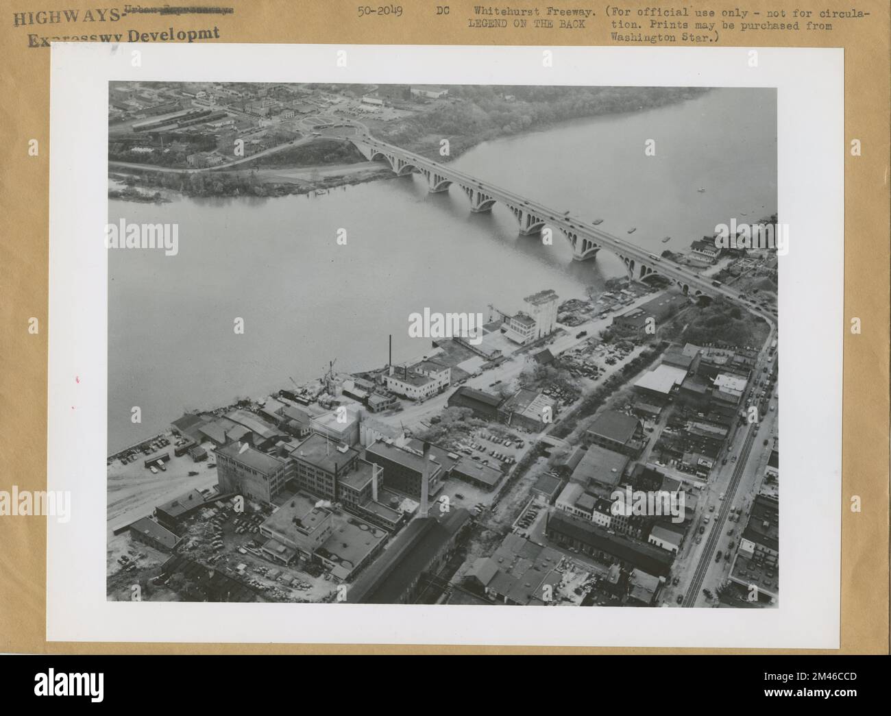 Whitehurst Freeway. Original caption: Before air view of K Street and ...