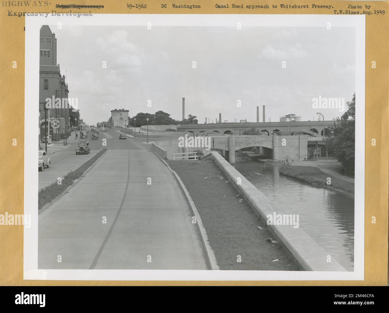 Canal Road Approach to Whitehurst Freeway. Original caption: Canal Road ...