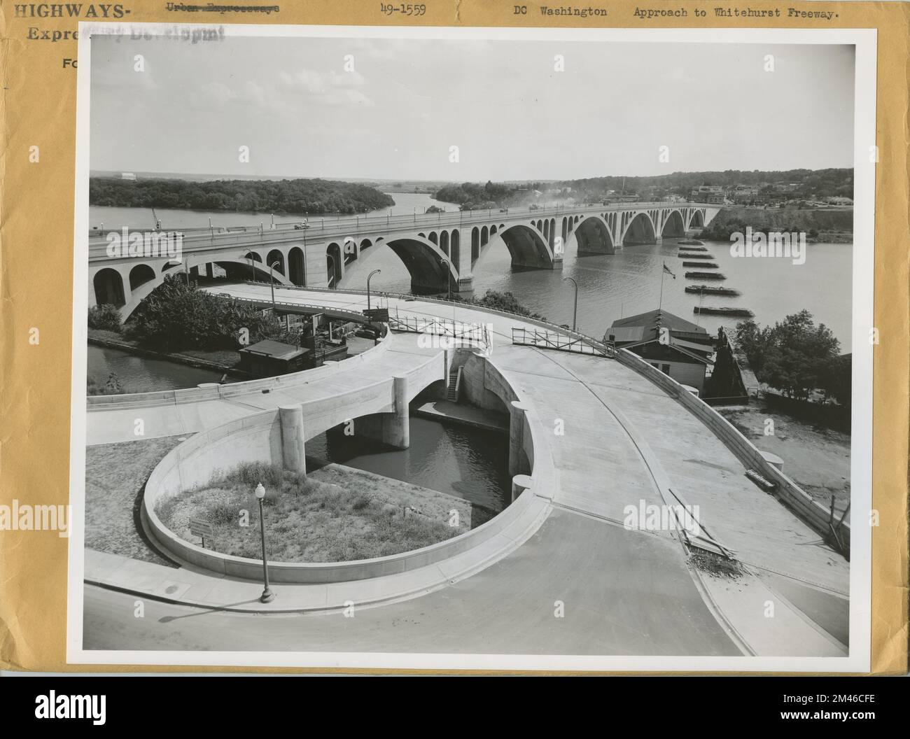Approach to Whitehurst Freeway. State: DC. Place: Washington Stock ...