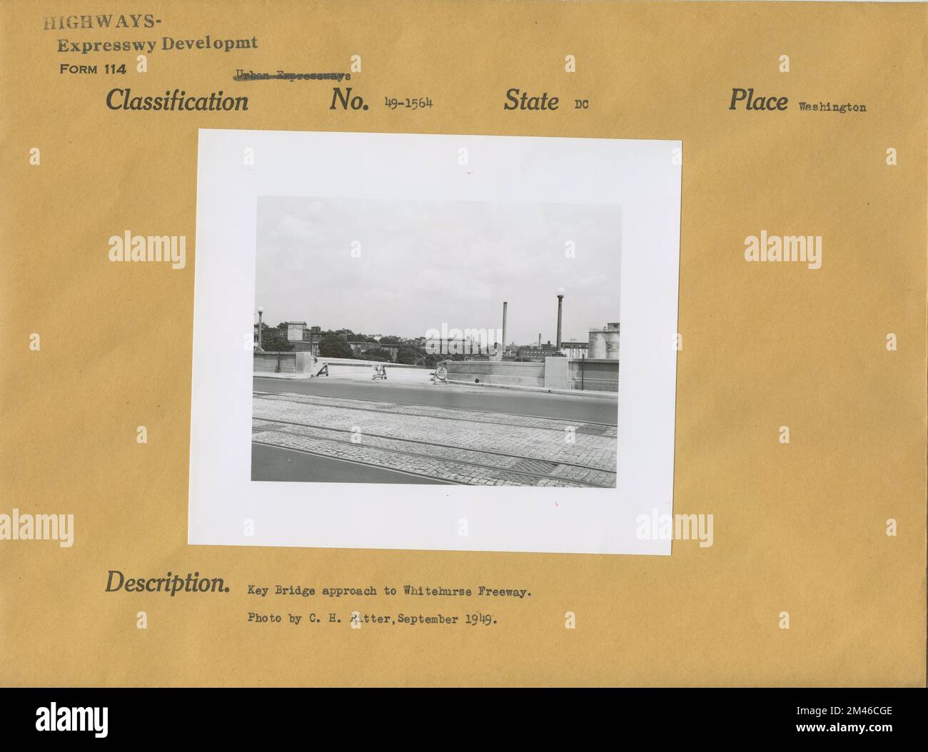 Key Bridge Approach to Whitehurst Freeway. Original caption: Key Bridge ...