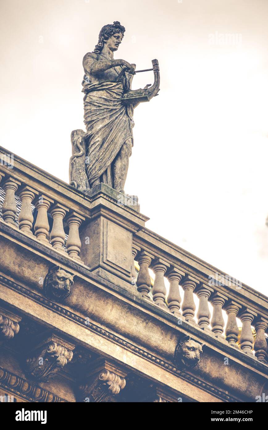 Statues on the top of a building in Prague in the Czech Republic Stock ...