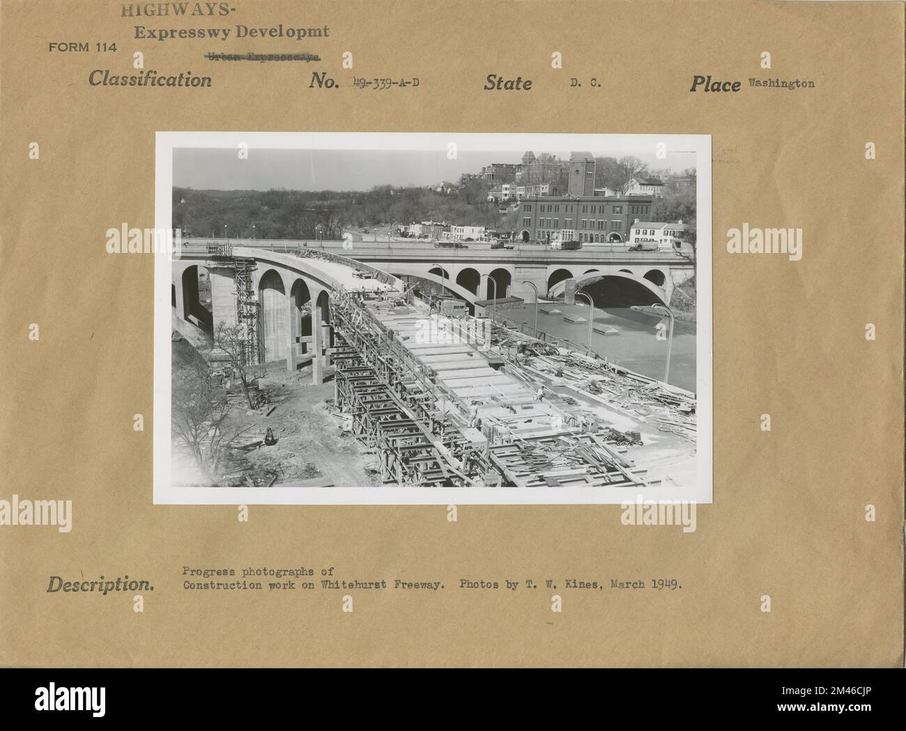 Progress On Construction of Whitehurst Freeway. Original caption ...