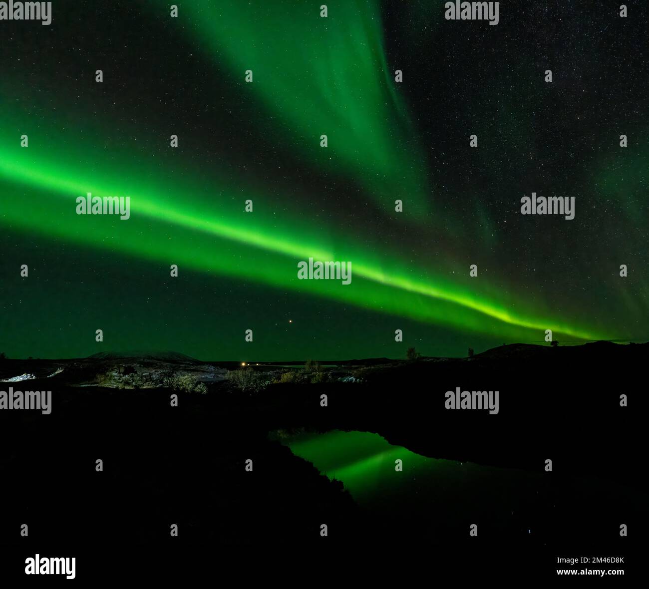 Aurora Borealis ray lights over the canal Stock Photo - Alamy