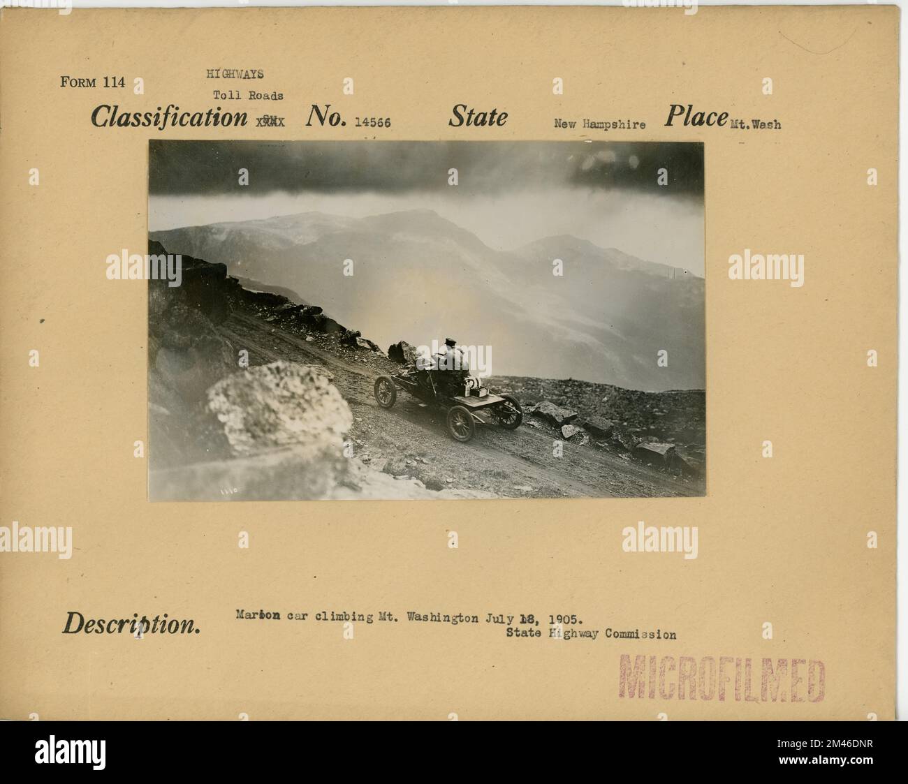 Marion car climbing Mt. Washington. Original caption: State Highway ...