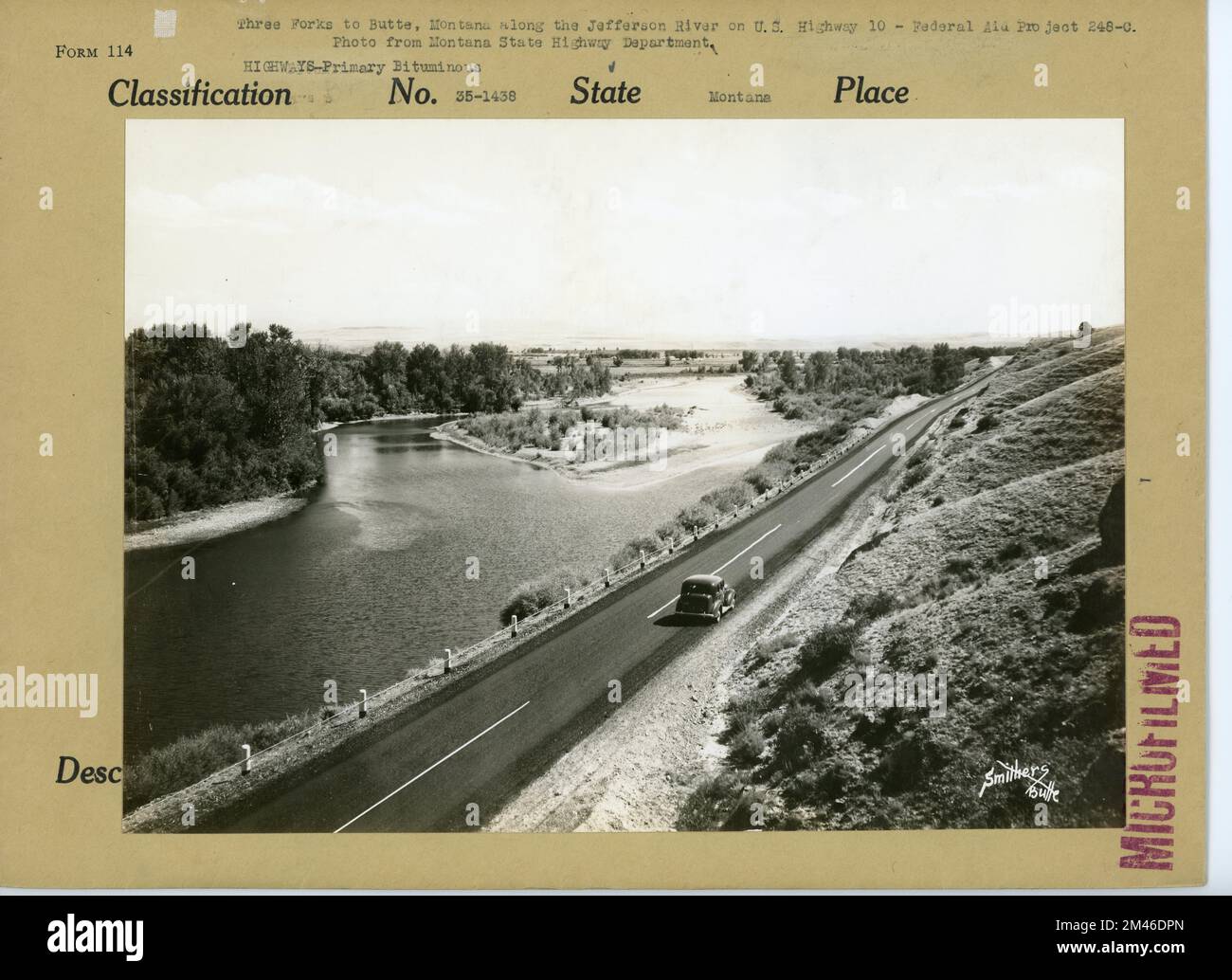 Three Forks to Butte Montana along Jefferson River on U.S. Highway 10 ...