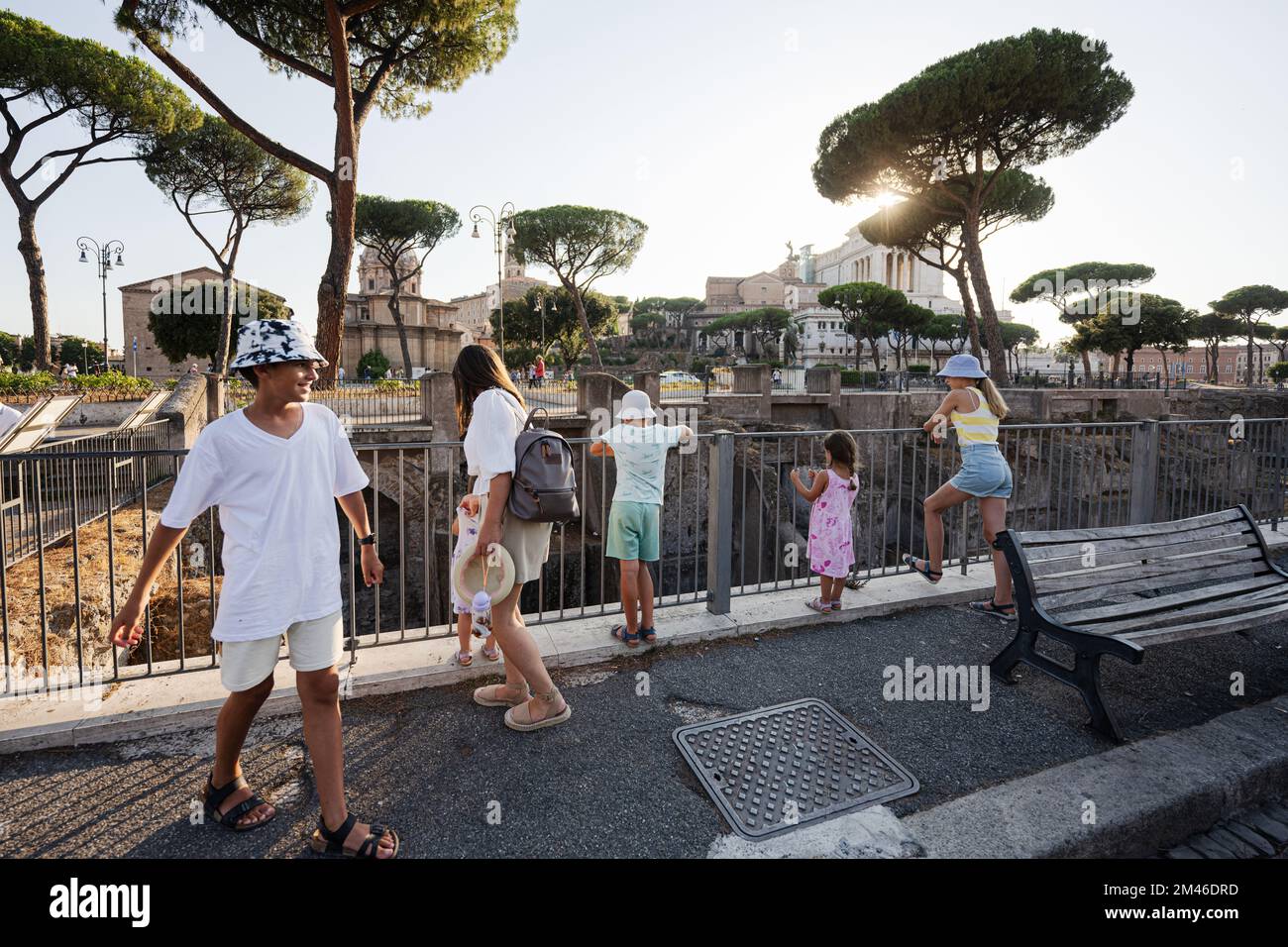 Family tourists near Forum of Augustus in Rome, Italy Stock Photo - Alamy