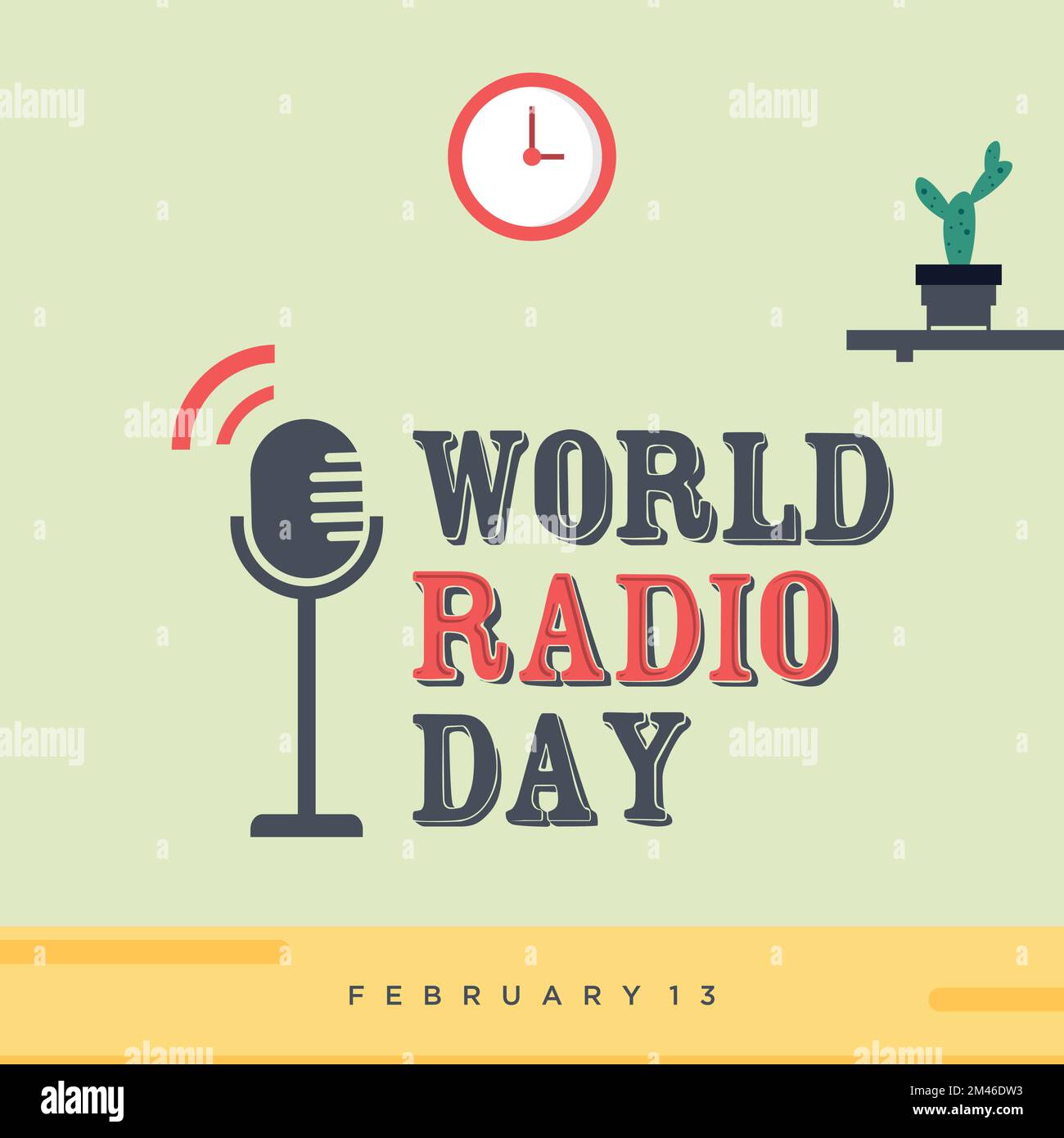 World Radio Day on February 13 background template. Vector illustration ...
