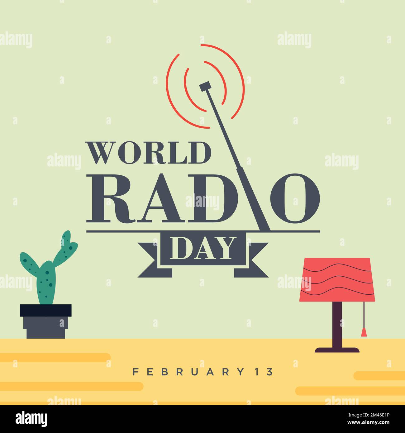 Illustration vector graphic of world radio day good for background ...
