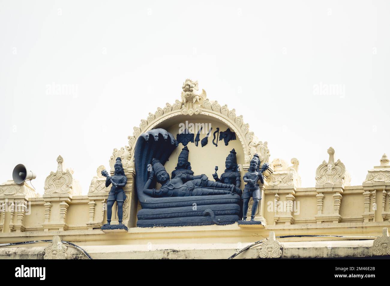 A Hindu idol artwork on the outside of the Varaha Lakshmi Narasimha ...