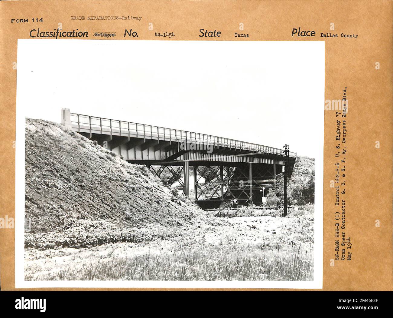 U.S. Highway 77 Cran Speer Contractor G.C. & S.F. Railway Overpass ...