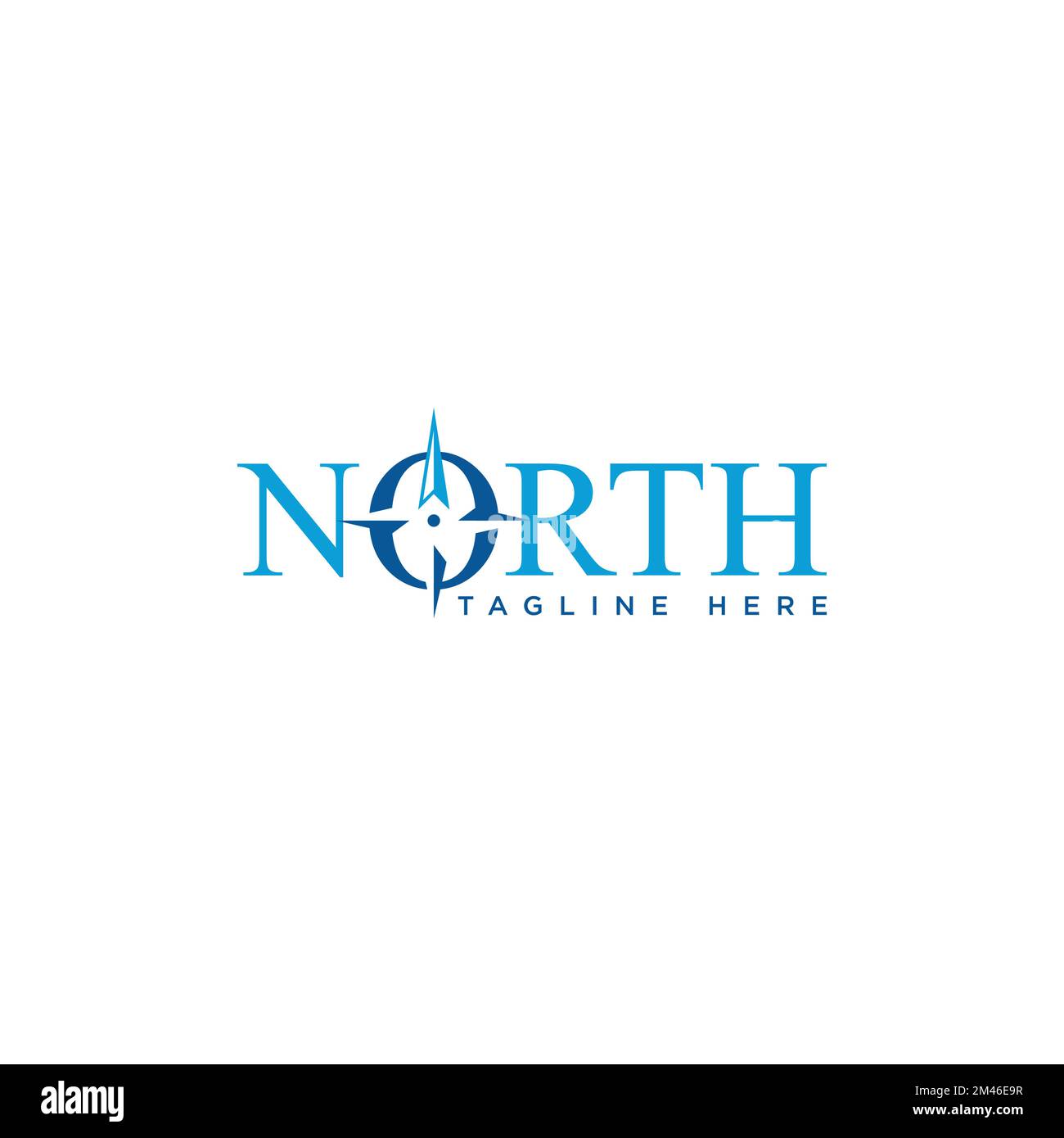 North letter logo with compass on the O letter. Vector illustration ...