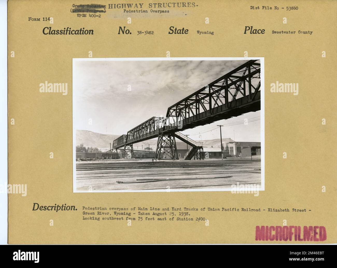 Pedestrian Overpass in Wyoming. Original caption: Pedestrian overpass ...