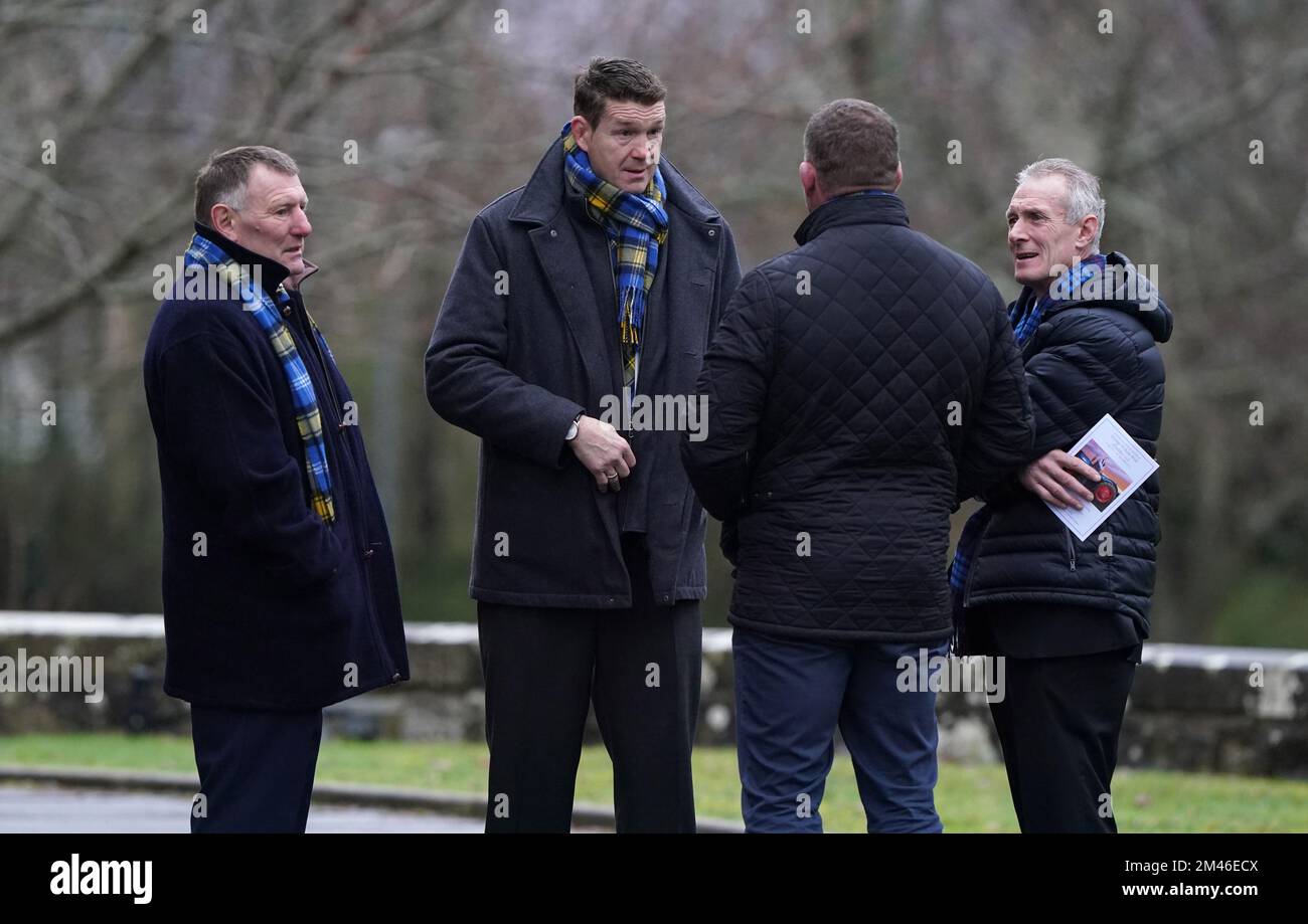 Former rugby union players Gary Armstrong (left) and Carl Hogg (centre ...