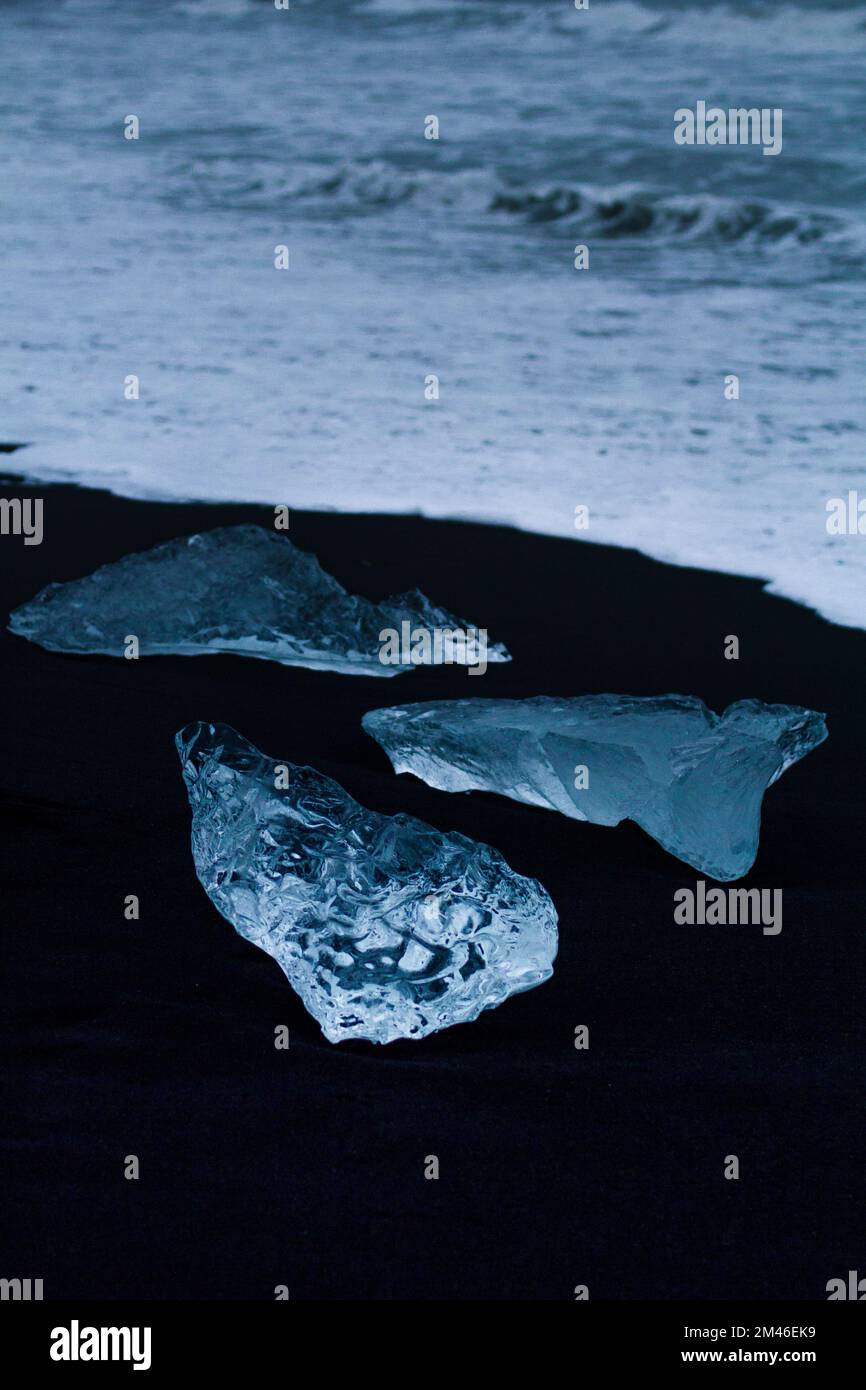 Close up pieces of transparent ice concept photo Stock Photo - Alamy
