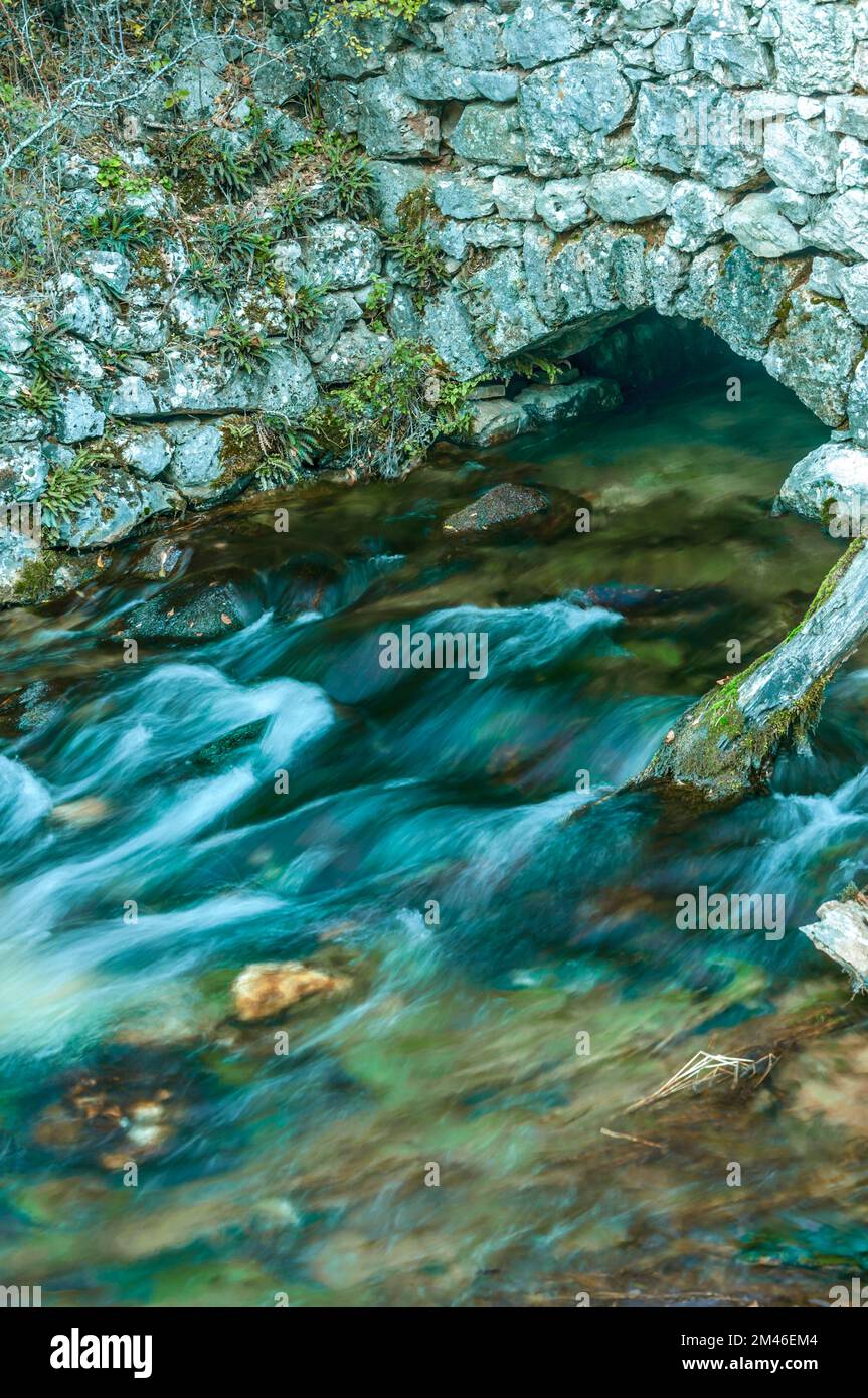 A detail of old watermill on Krcic river near the city of Knin in ...