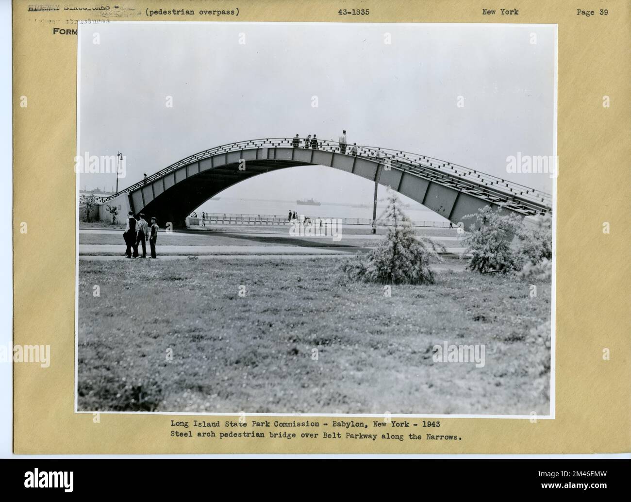 Pedestrian Overpass in New York. Original caption: Long Island State ...