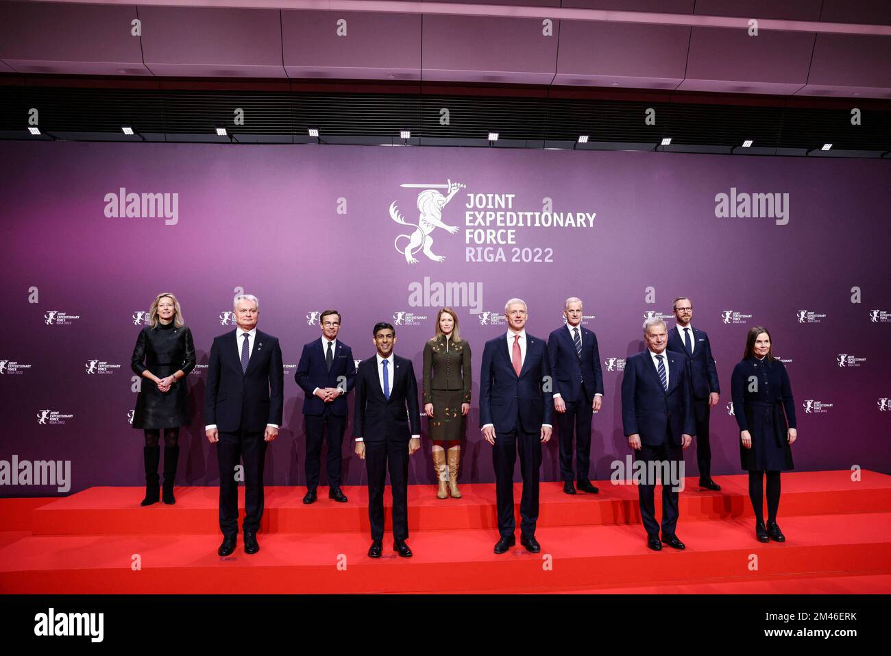 Prime Minister Rishi Sunak (fourth left) poses for a family photo at ...