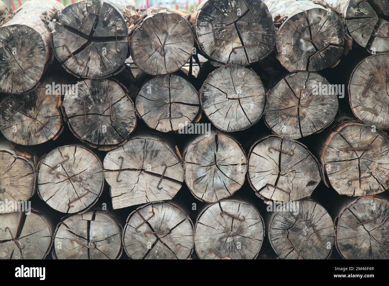 For a stack piled fire logs Stock Photo - Alamy