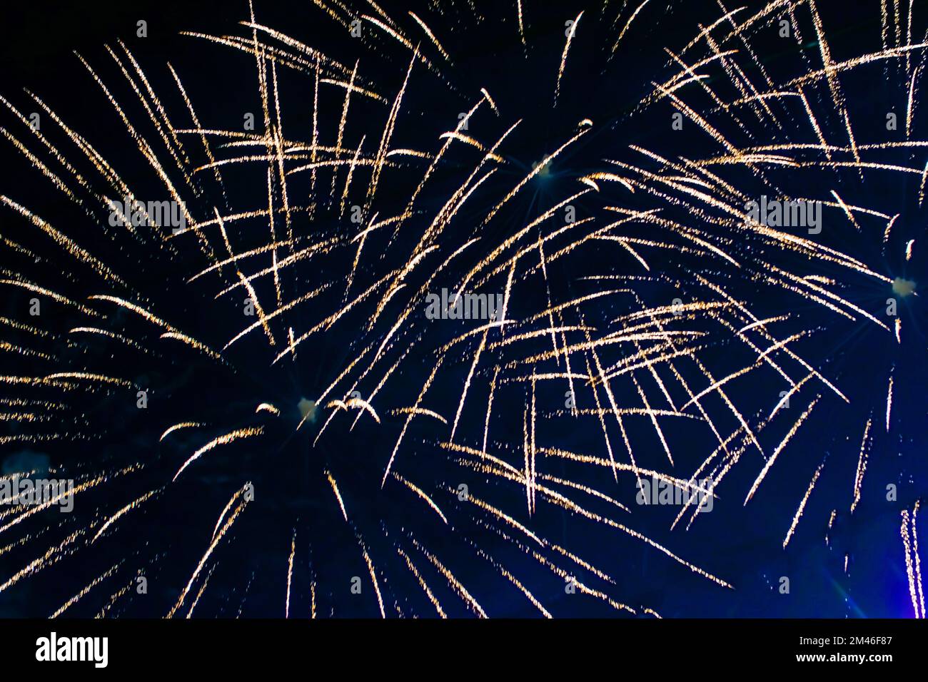 Bright light flash of fireworks, against the background of the night ...