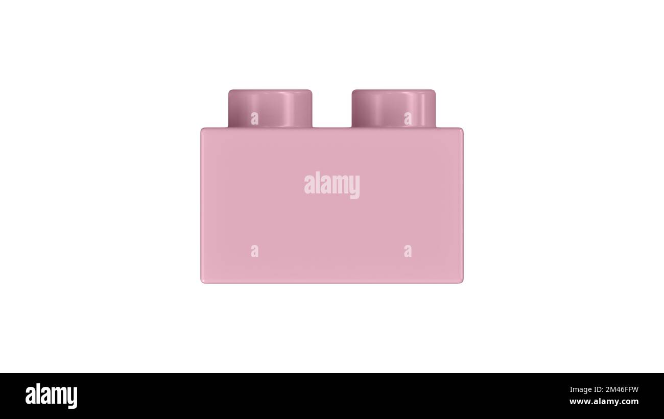 Cameo Pink Lego Block Isolated on a White Background. Close Up View of ...