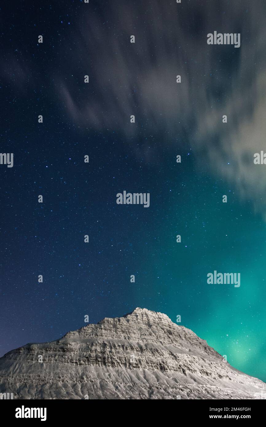 Northern lights over mountain hi-res stock photography and images - Alamy