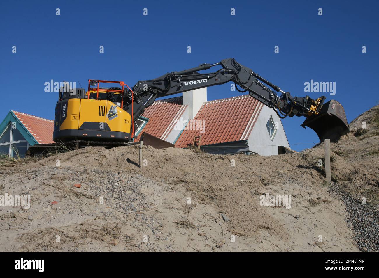 Dike Construction To Protect Against High Waves Of The North Sea In ...