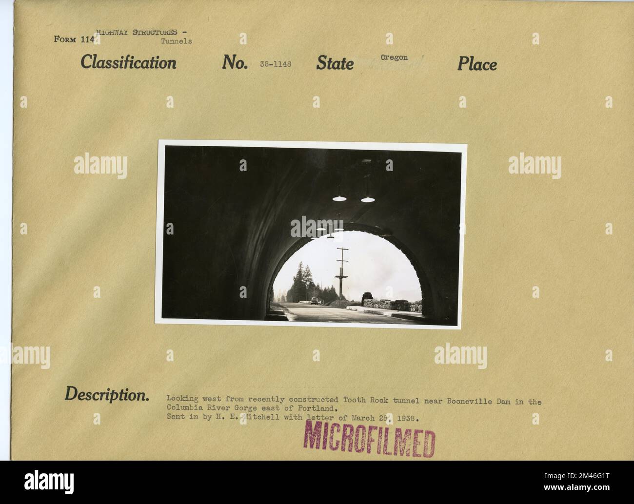 Tooth Rock Tunnel. Original caption: Looking west from recently ...