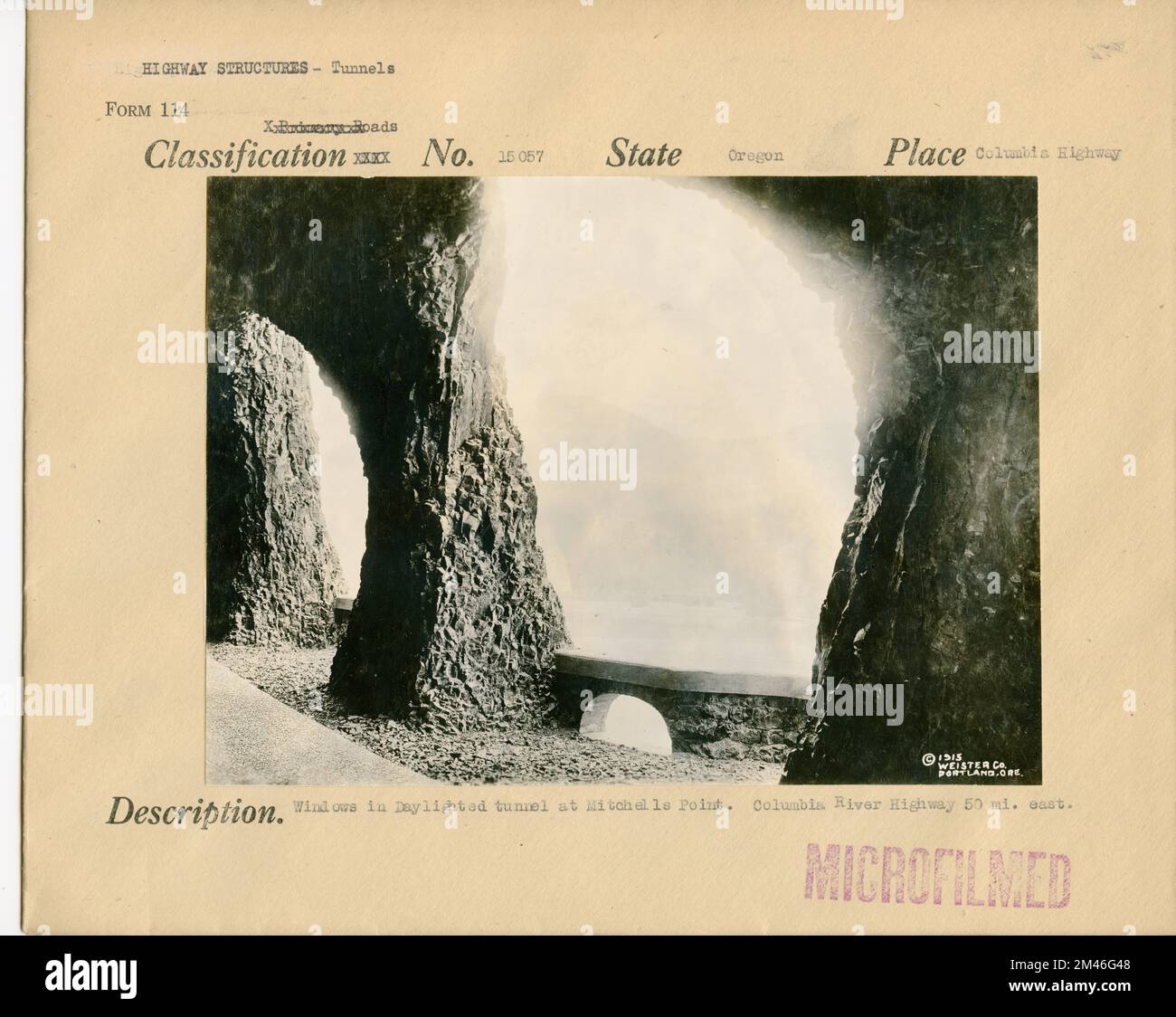 Tunnel at Mitchell Point. Original caption: Windows in daylighted ...