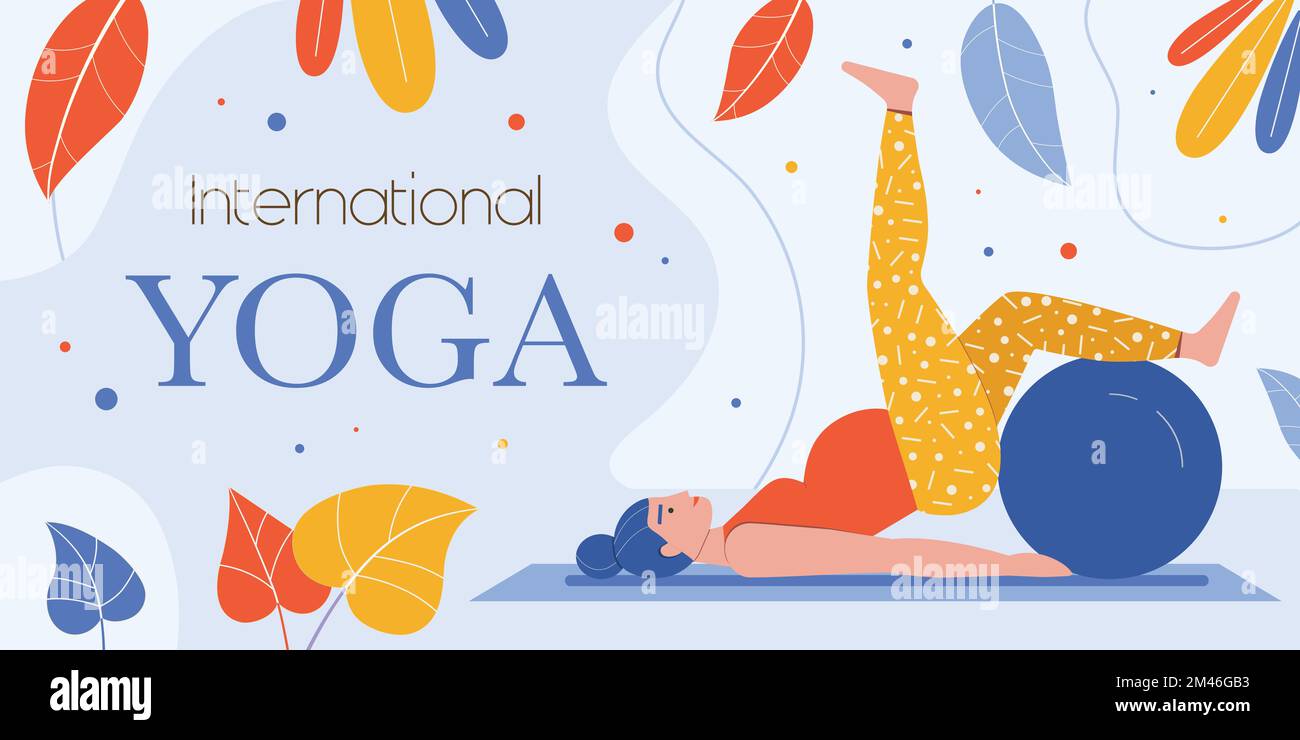 Woman exercises on fitness Stock Vector Images - Alamy