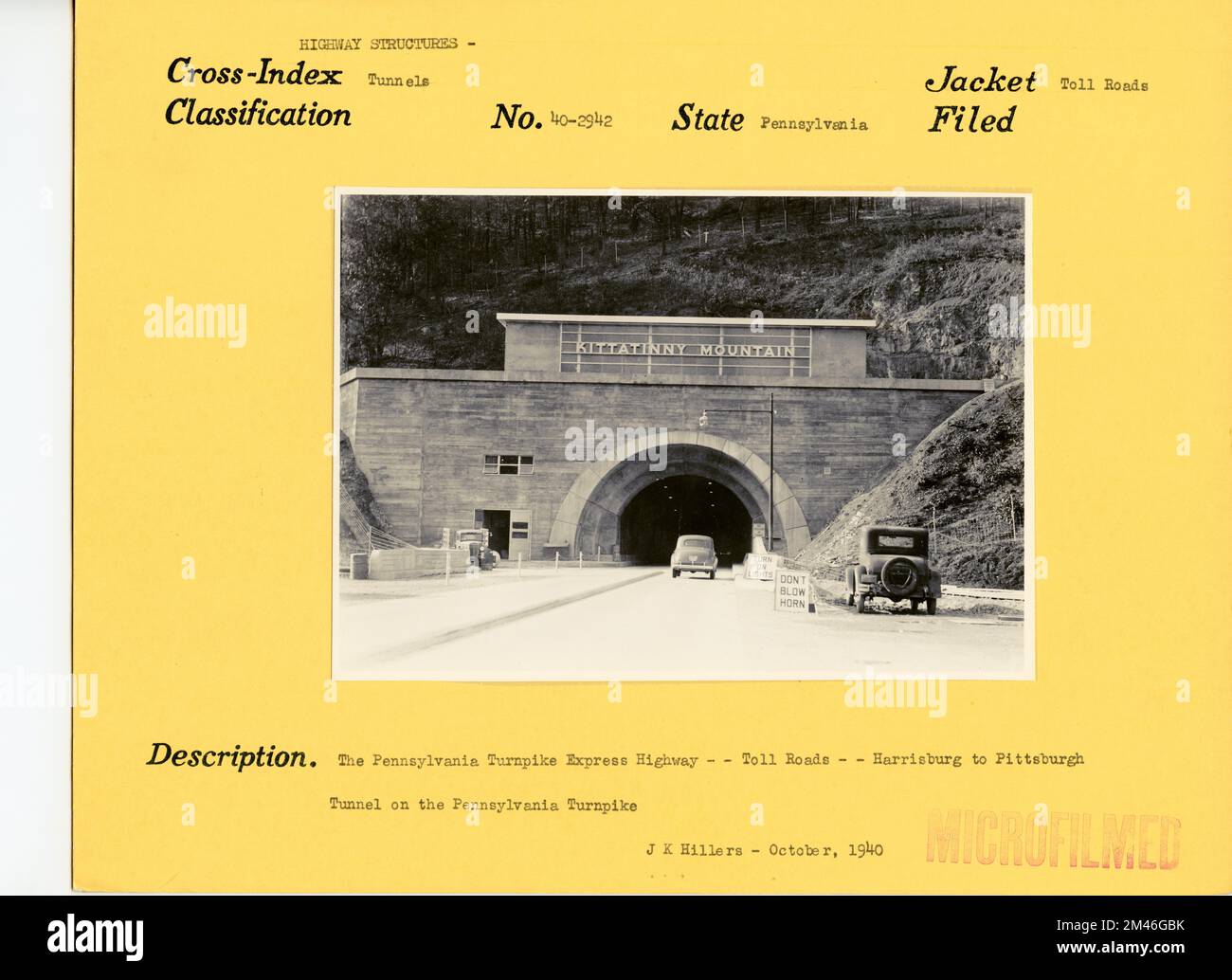 Kittatinny Mountain tunnel on Pennsylvania Turnpike. Original caption ...