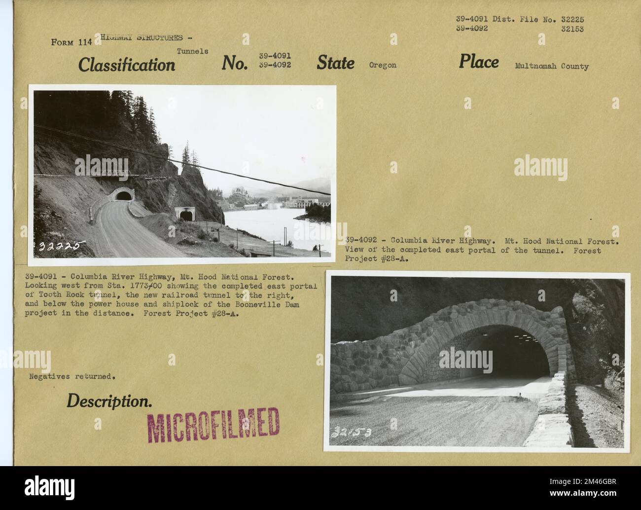 Tooth Rock Tunnel. Original caption: 39-4091: Columbia River Highway ...